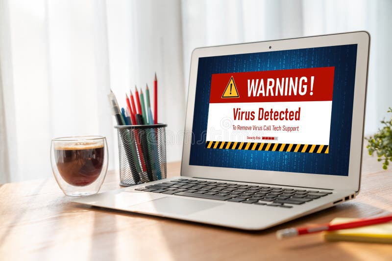 Virus Warning Alert on Computer Screen Detected Modish Cyber Threat ...
