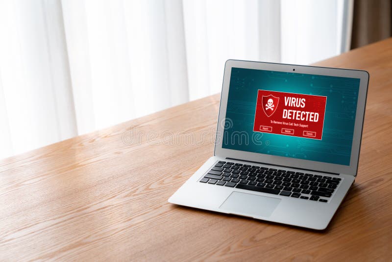 Virus Warning Alert on Computer Screen Detected Modish Cyber Threat ...