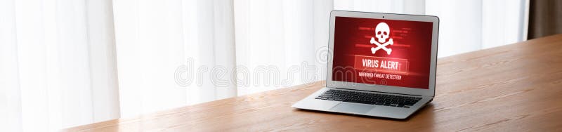 Virus Warning Alert on Computer Screen Detected Modish Cyber Threat ...