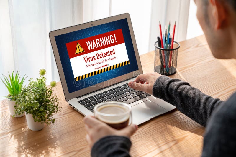 Virus Warning Alert on Computer Screen Detected Modish Cyber Threat ...