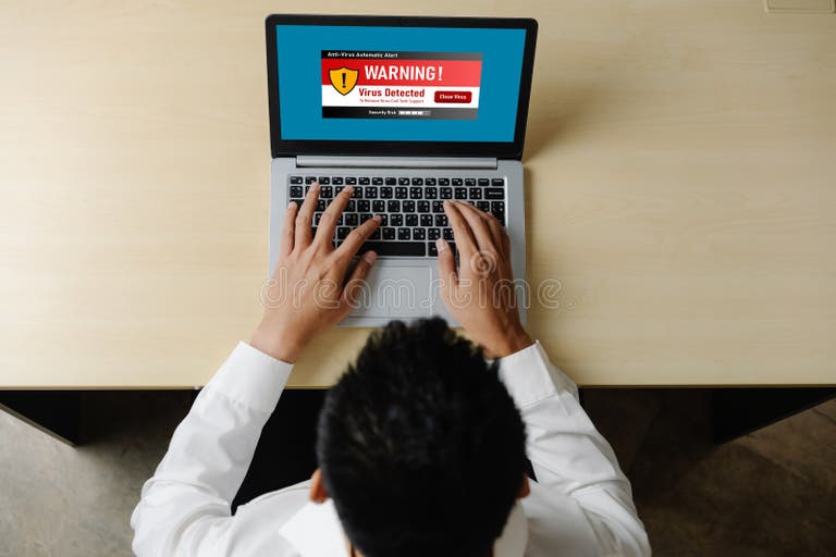 Virus Warning Alert on Computer Screen Detected Modish Cyber Threat Stock Image - Image of ...