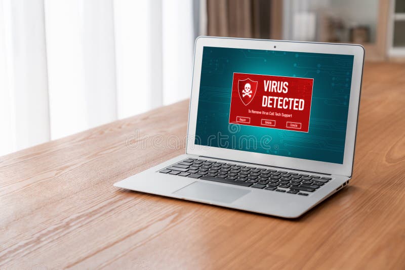 Virus Warning Alert on Computer Screen Detected Modish Cyber Threat ...