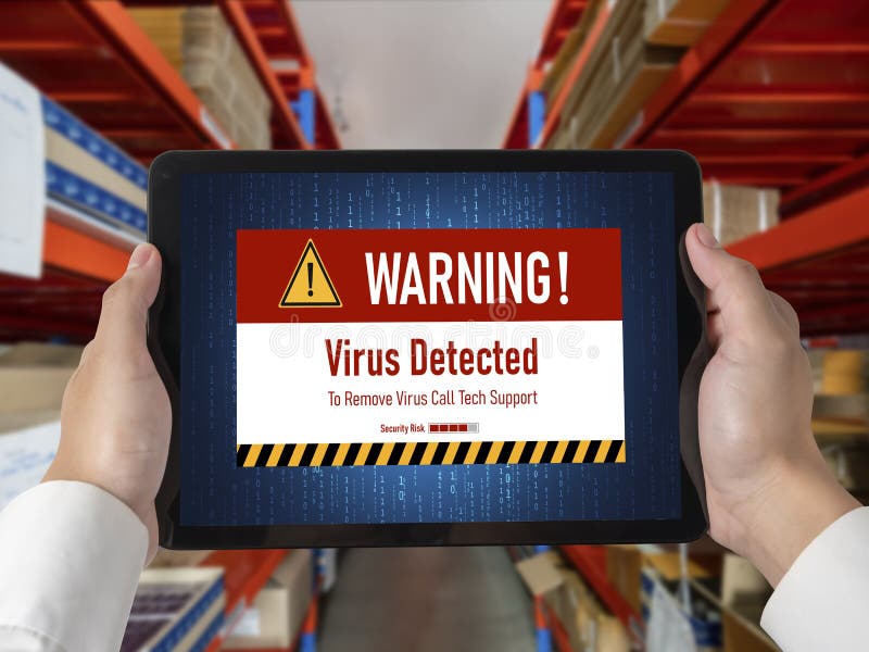Virus Warning Alert on Computer Screen Detected Modish Cyber Threat ...