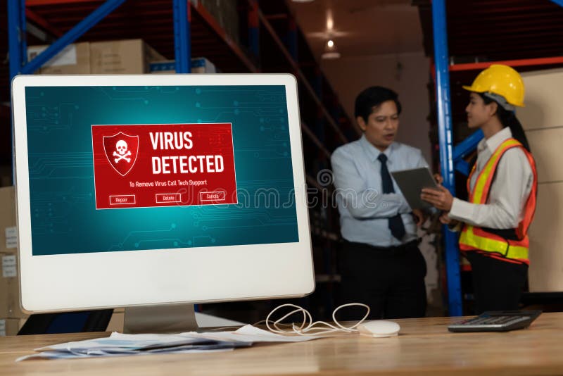 Virus Warning Alert on Computer Screen Detected Modish Cyber Threat ...