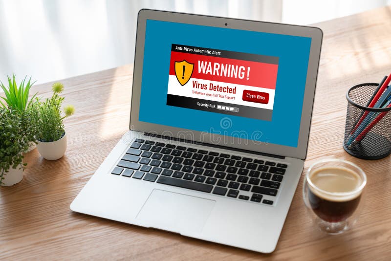 Virus Warning Alert on Computer Screen Detected Modish Cyber Threat ...
