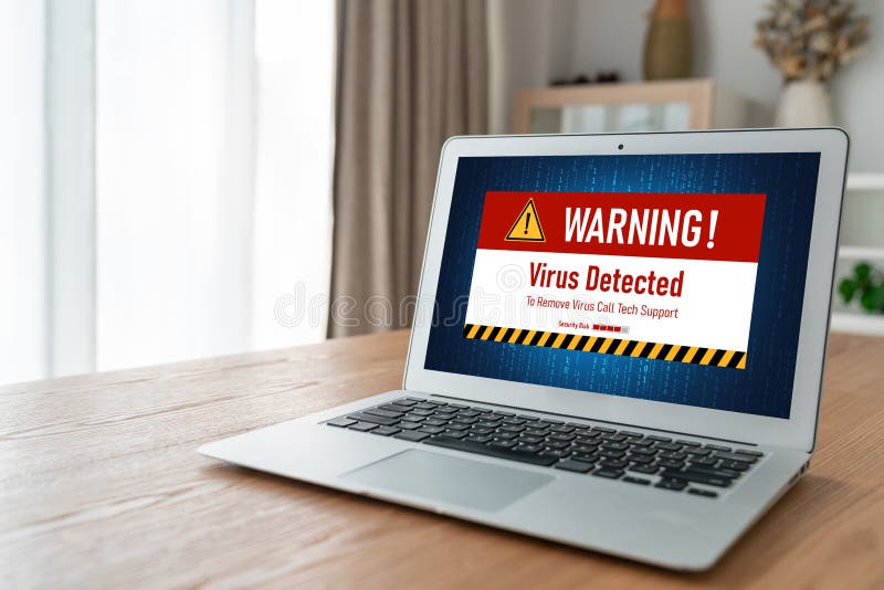 Virus Warning Alert on Computer Screen Detected Modish Cyber Threat ...
