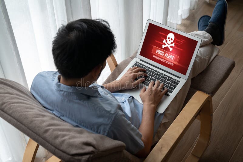 Virus Warning Alert on Computer Screen Detected Modish Cyber Threat ...