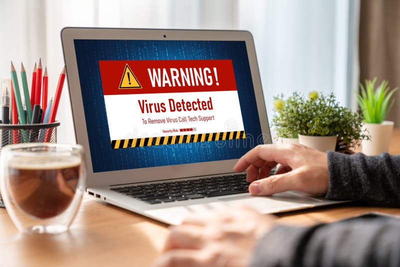 Virus Warning Alert on Computer Screen Detected Modish Cyber Threat ...