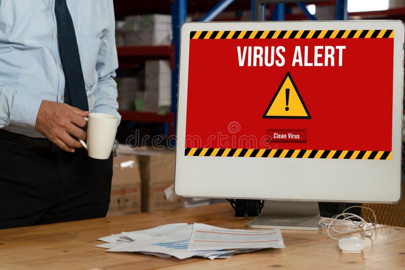 Virus Warning Alert on Computer Screen Detected Modish Cyber Threat ...