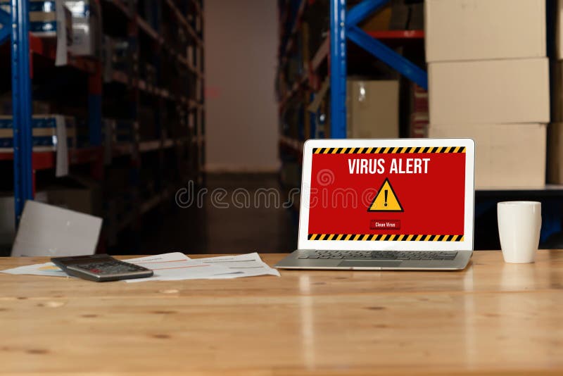 Virus Warning Alert on Computer Screen Detected Modish Cyber Threat ...