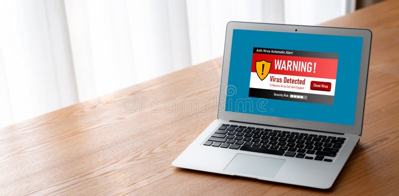 Virus Warning Alert on Computer Screen Detected Modish Cyber Threat ...