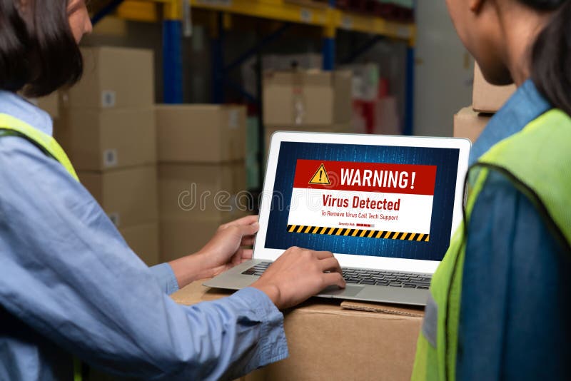 Virus Warning Alert on Computer Screen Detected Modish Cyber Threat ...