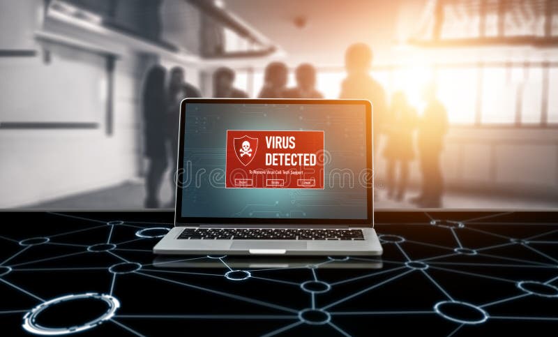 Virus Warning Alert on Computer Screen Detected Modish Cyber Threat ...