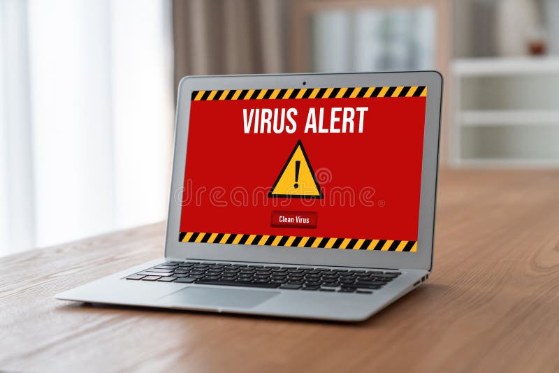 Virus Warning Alert on Computer Screen Detected Modish Cyber Threat ...