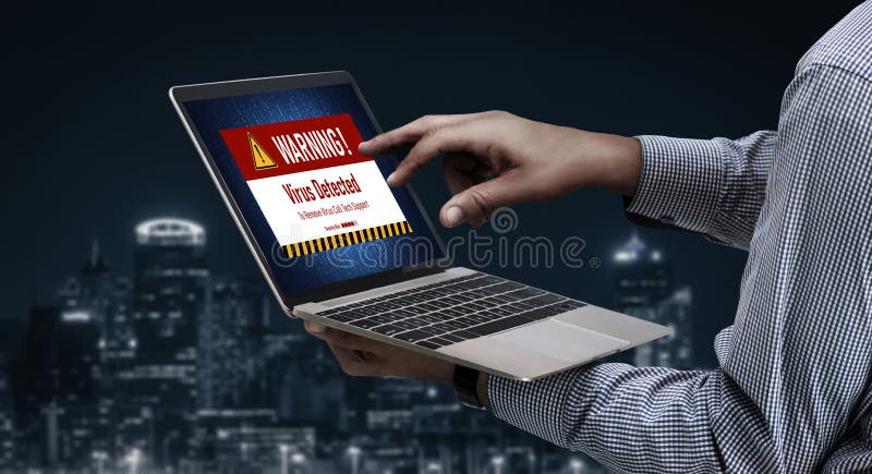 Virus Warning Alert on Computer Screen Detected Modish Cyber Threat ...