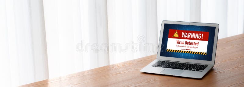 Virus Warning Alert on Computer Screen Detected Modish Cyber Threat ...