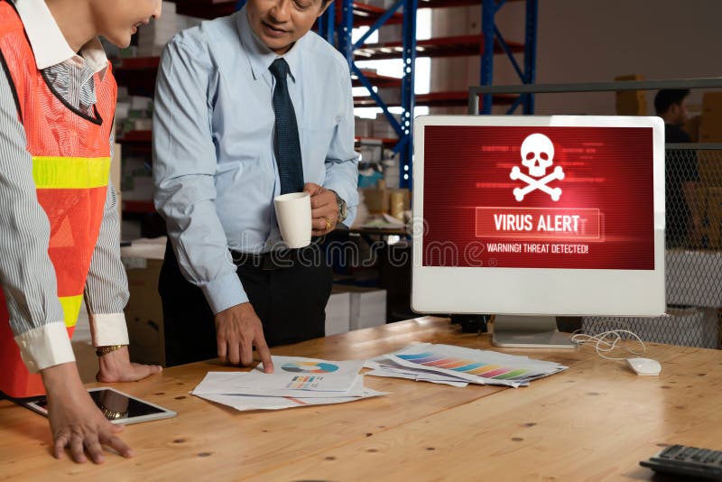 Virus Warning Alert on Computer Screen Detected Modish Cyber Threat ...
