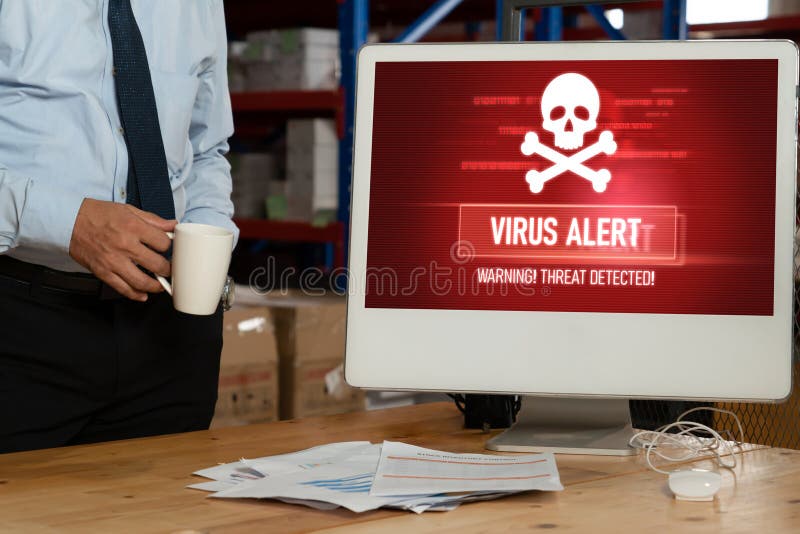Virus Warning Alert on Computer Screen Detected Modish Cyber Threat ...