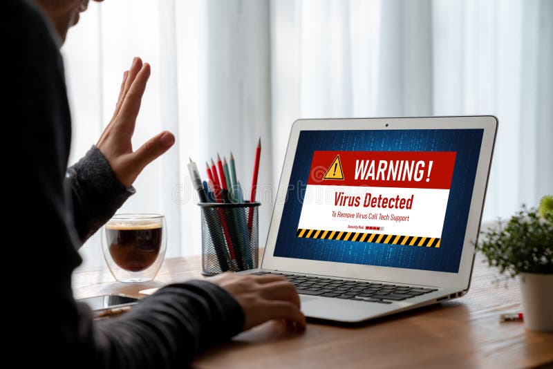 Virus Warning Alert on Computer Screen Detected Modish Cyber Threat ...