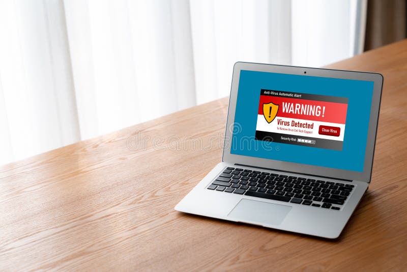 Virus Warning Alert on Computer Screen Detected Modish Cyber Threat ...