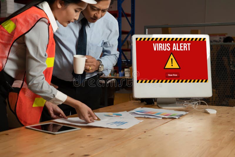 Virus Warning Alert on Computer Screen Detected Modish Cyber Threat ...