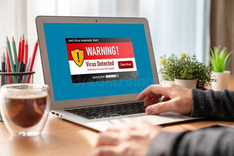 Virus Warning Alert on Computer Screen Detected Modish Cyber Threat ...