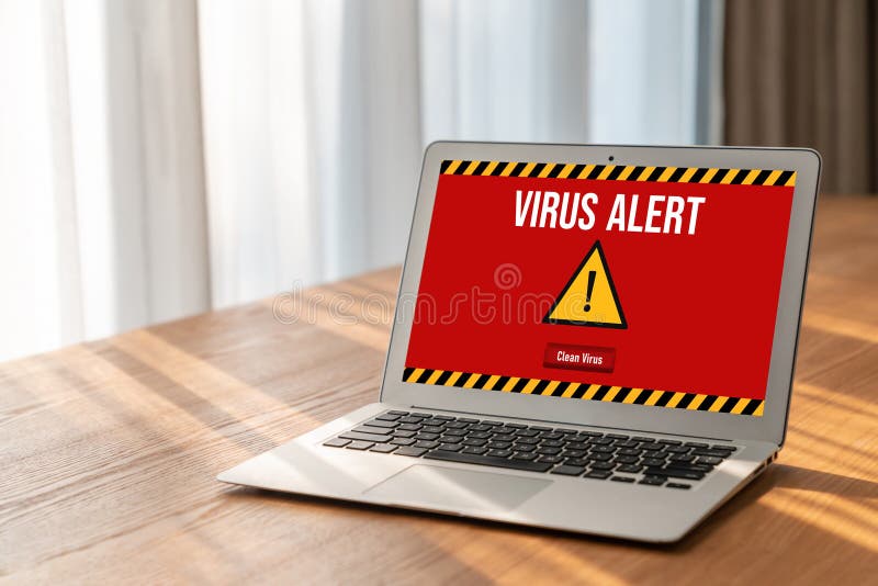 Virus Warning Alert on Computer Screen Detected Modish Cyber Threat ...