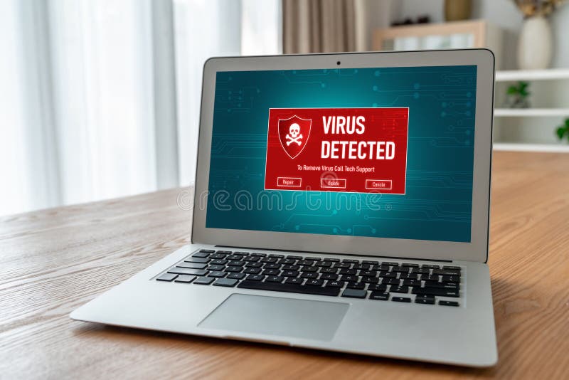 Virus Warning Alert on Computer Screen Detected Modish Cyber Threat ...