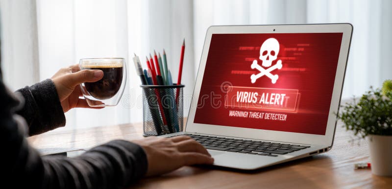 Virus Warning Alert on Computer Screen Detected Modish Cyber Threat ...