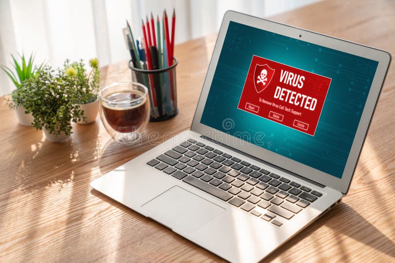 Virus Warning Alert on Computer Screen Detected Modish Cyber Threat ...