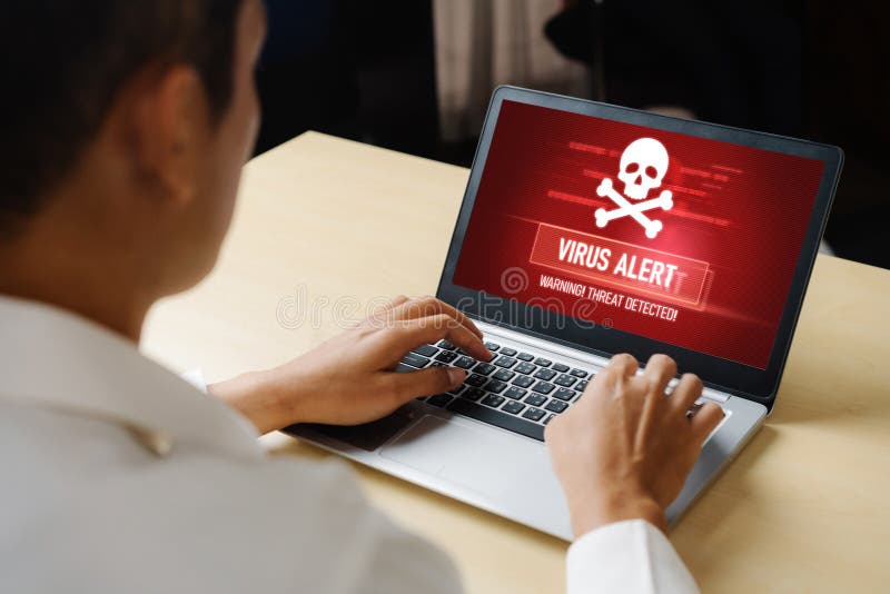 Virus Warning Alert on Computer Screen Detected Modish Cyber Threat ...