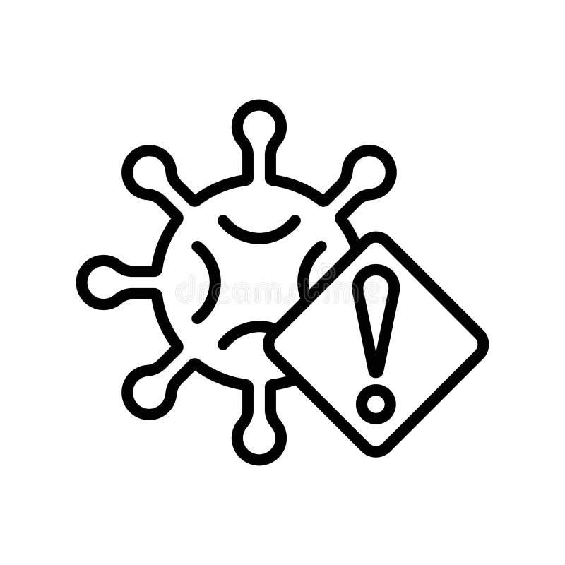 Virus Warning Alert Icon Linear Logo Mark in Black and White Stock ...