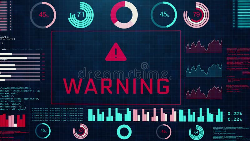 Virus Warning Alert Word on Black Screen Loop 4K Animation. Stock ...