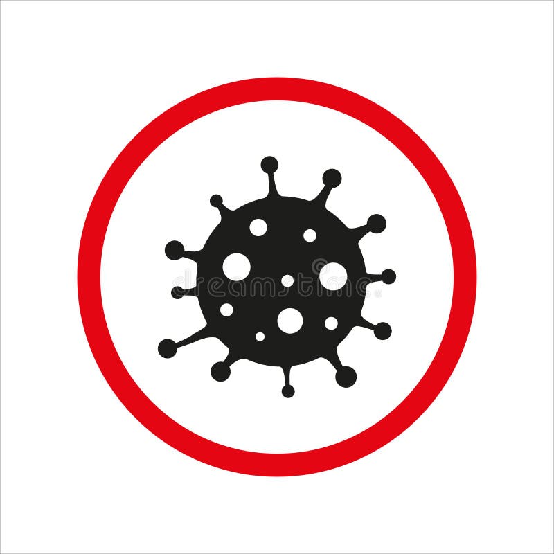 Virus Warning Circle Sign on White Background Stock Vector ...