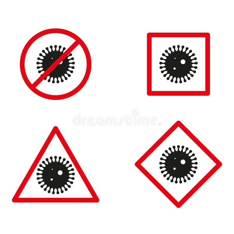 Virus Warning Icon. Bacteria Alert Sign. Prohibited Virus Symbol ...