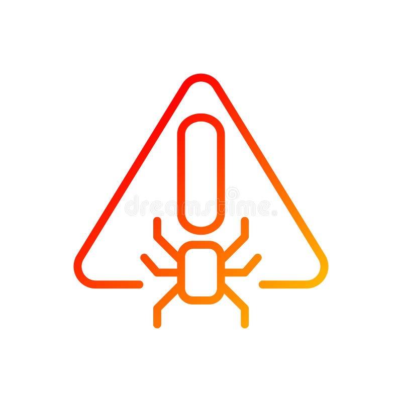 Virus Warning Pixel Perfect Gradient Linear Vector Icon Stock Vector ...