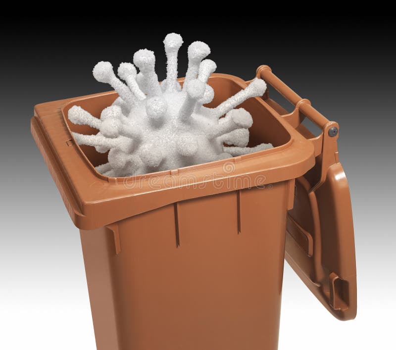 Virus in waste container stock image. Image of container - 236940637