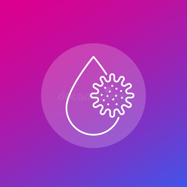 Virus and Water Drop Icon, Line Vector Stock Vector - Illustration of ...