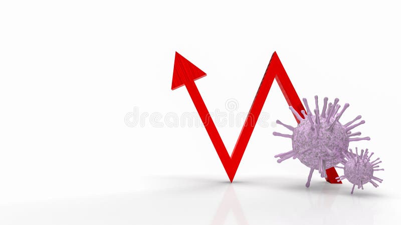 The Virus and Wave Arrow for Covid 19 Second Wave Content 3d Rendering ...