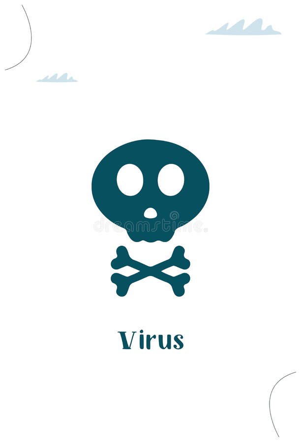 Virus on White Background. Skeleton Sign Stock Vector - Illustration of ...