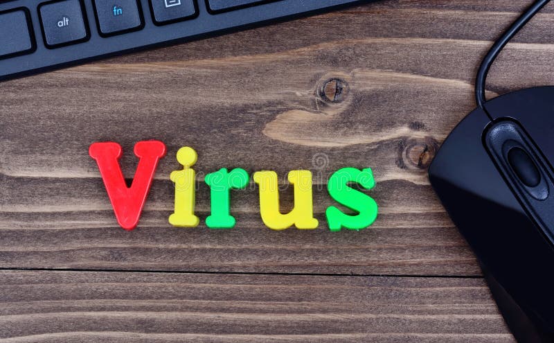 Virus word on table stock photo. Image of computer, digital - 83820580