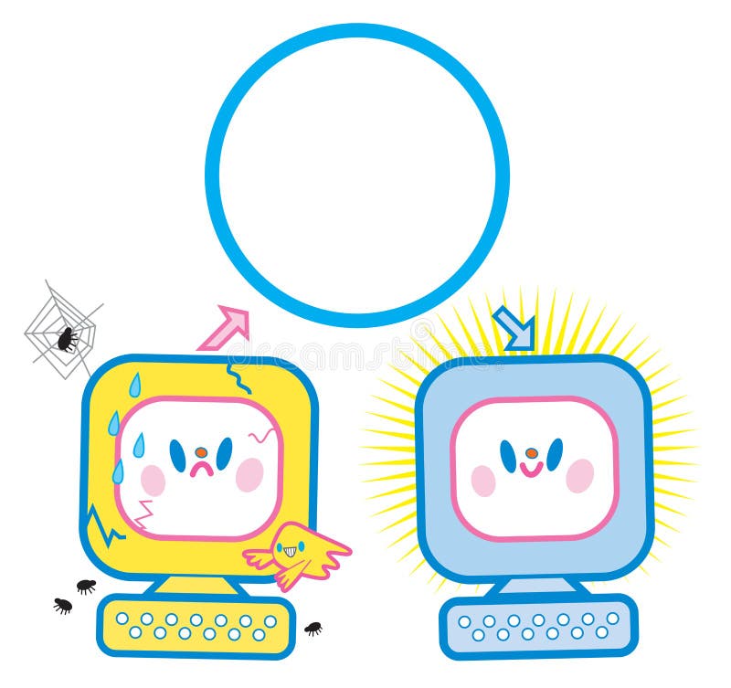 From virused to clean PC stock vector. Illustration of save - 10372416