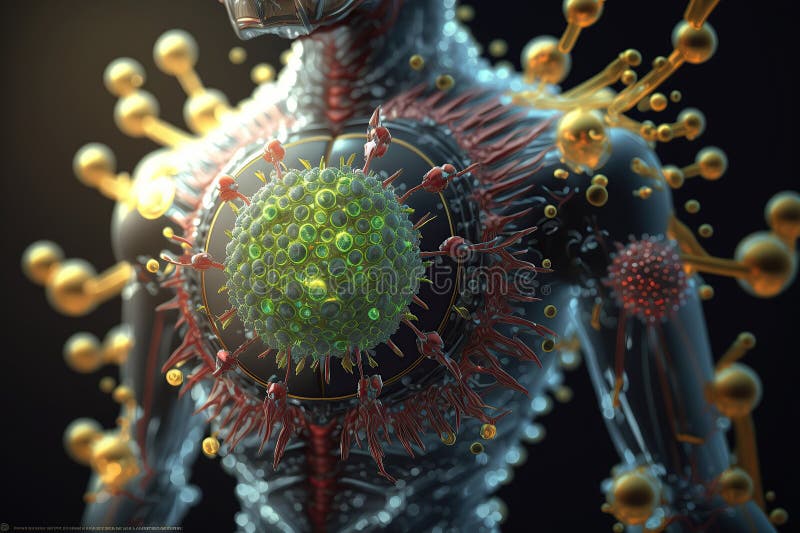 Viruses Attack Human Body Created by Generative AI Stock Illustration ...