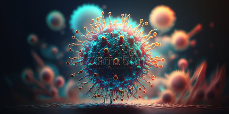 Viruses Cells Background, Viral Disease Epidemic. Generative Ai Stock ...