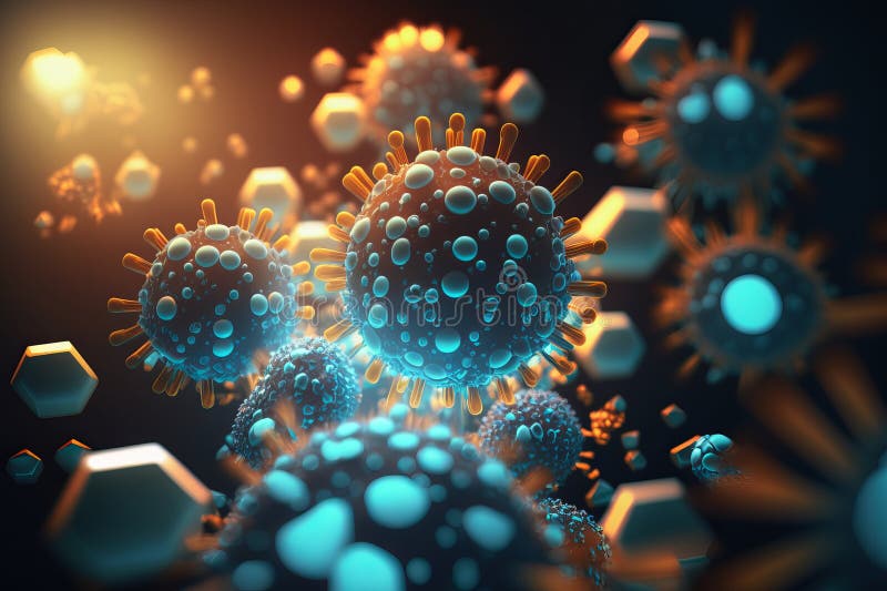 Viruses Cells Background, Viral Disease Epidemic. Generative Ai Stock ...