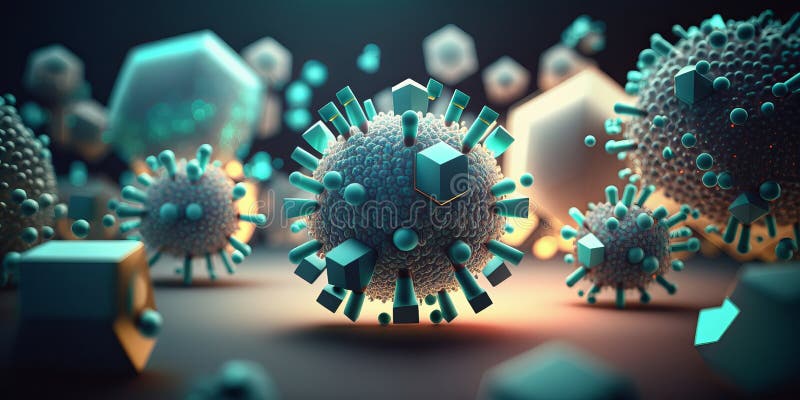 Viruses Cells Background, Viral Disease Epidemic. Generative Ai Stock ...