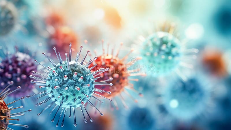 Virus Close-up. Microbiology and Virology Concept. Stock Illustration ...