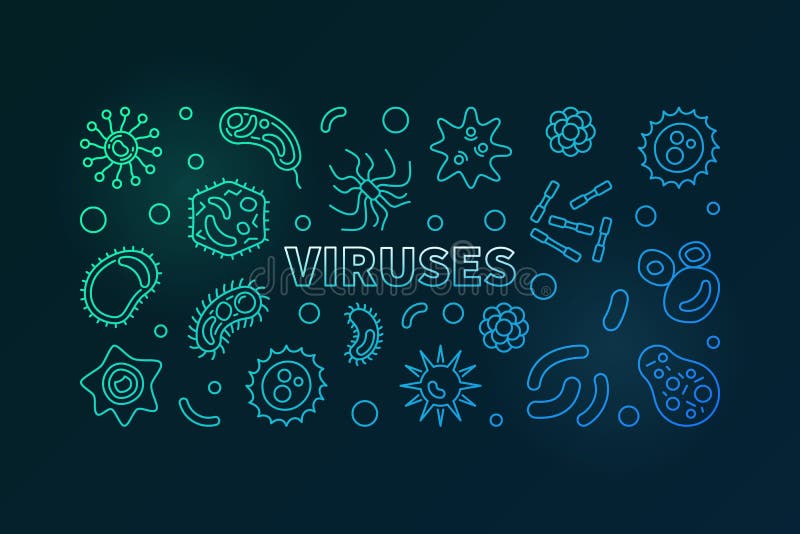 Viruses Colored Horizontal Banner. Vector Pathogen Illustration Stock ... Viruses Colored Horizontal Banner. Vector Pathogen Illustration Stock ...