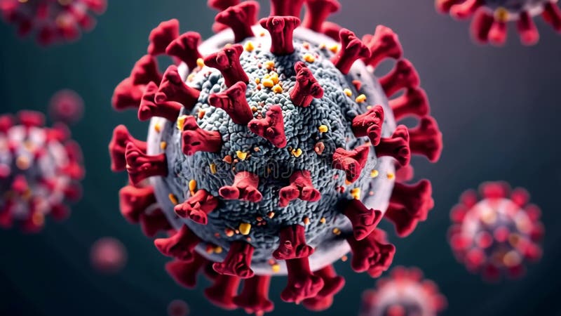 Viruses and Germs Moving on Black Background, Abstract Animation. AI ...