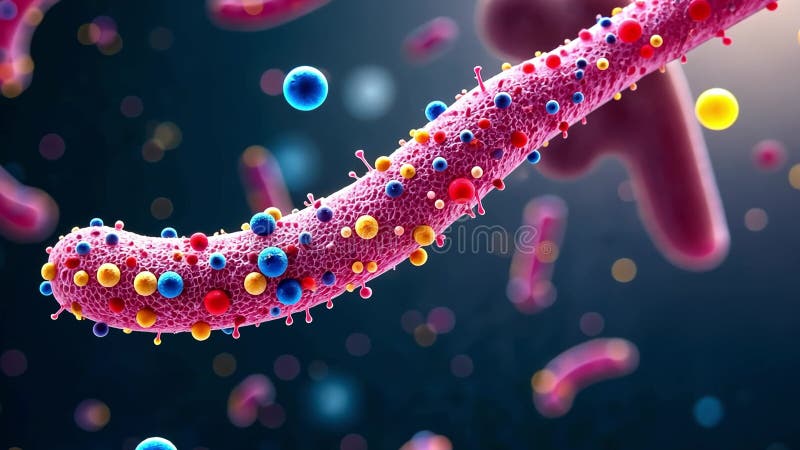 Viruses and Germs Moving on Blue Background, Abstract Animation. AI ...